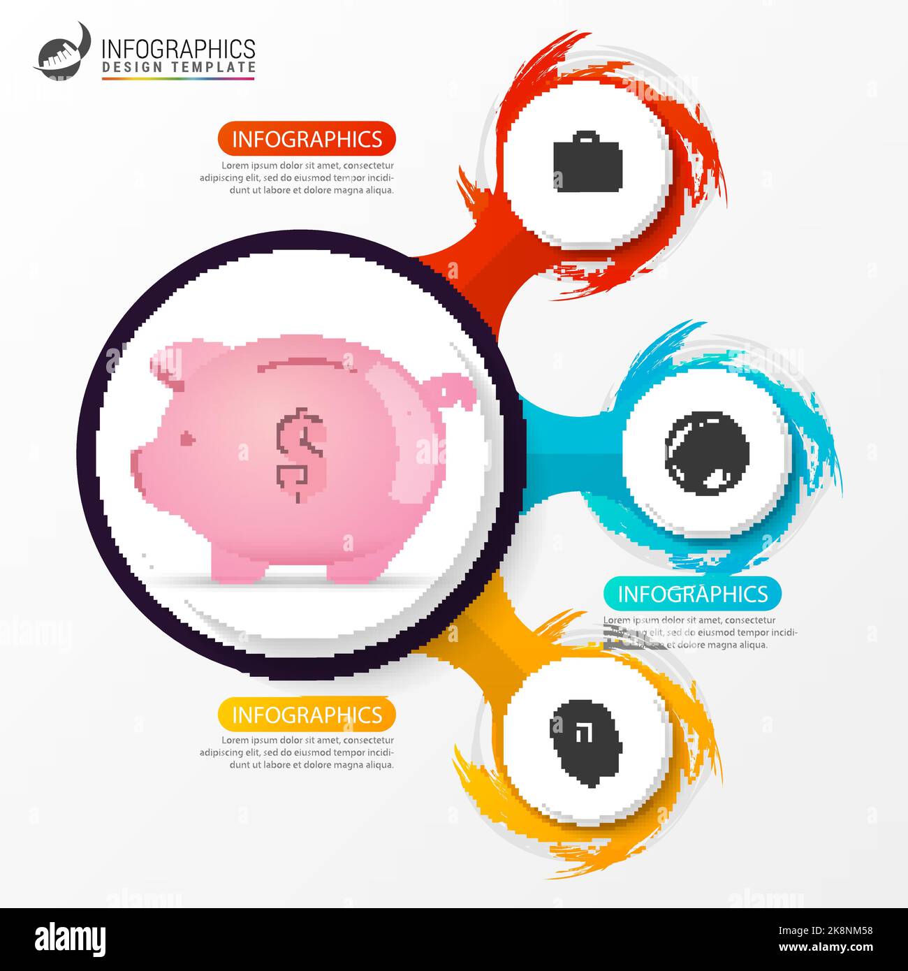 Infographic design template. Business concept with pig. Vector ...