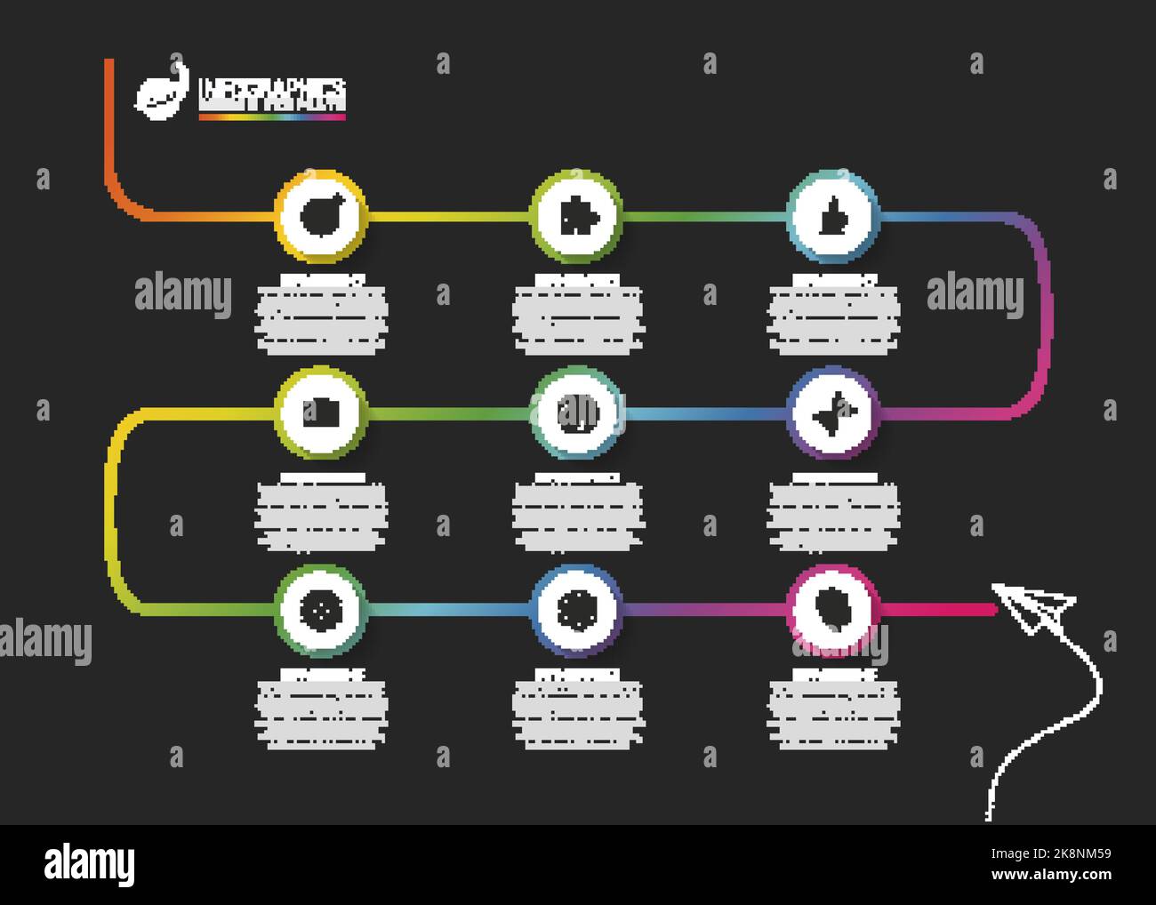 Abstract colorful business path. Timeline infographic template. Vector ...