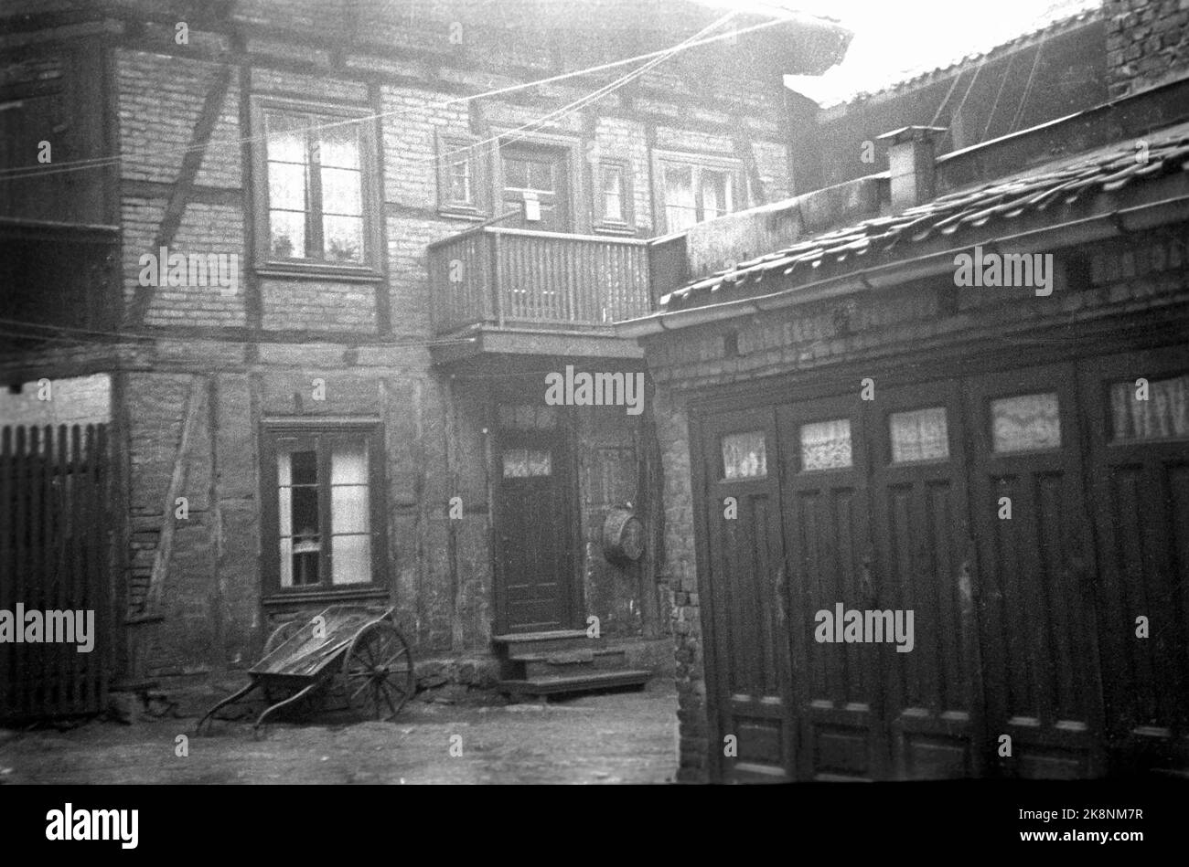 Oslo ca 1935 from old Vika in Oslo. Backyard showing brick buildings ...