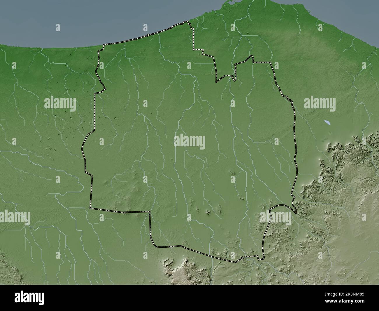 Al Jifarah, district of Libya. Elevation map colored in wiki style with ...