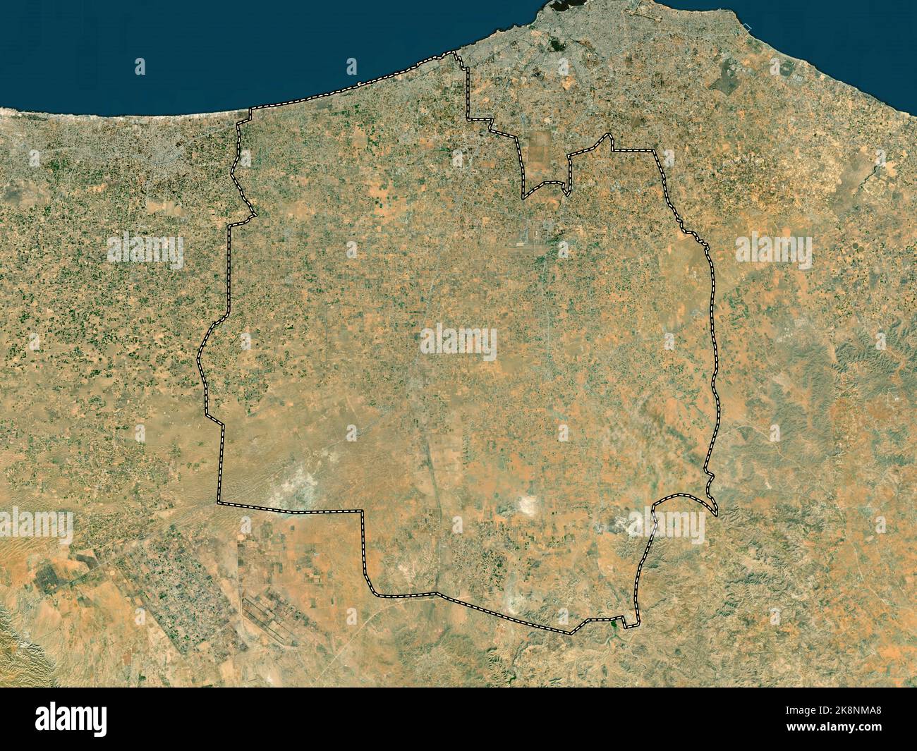 Al Jifarah, district of Libya. High resolution satellite map Stock ...