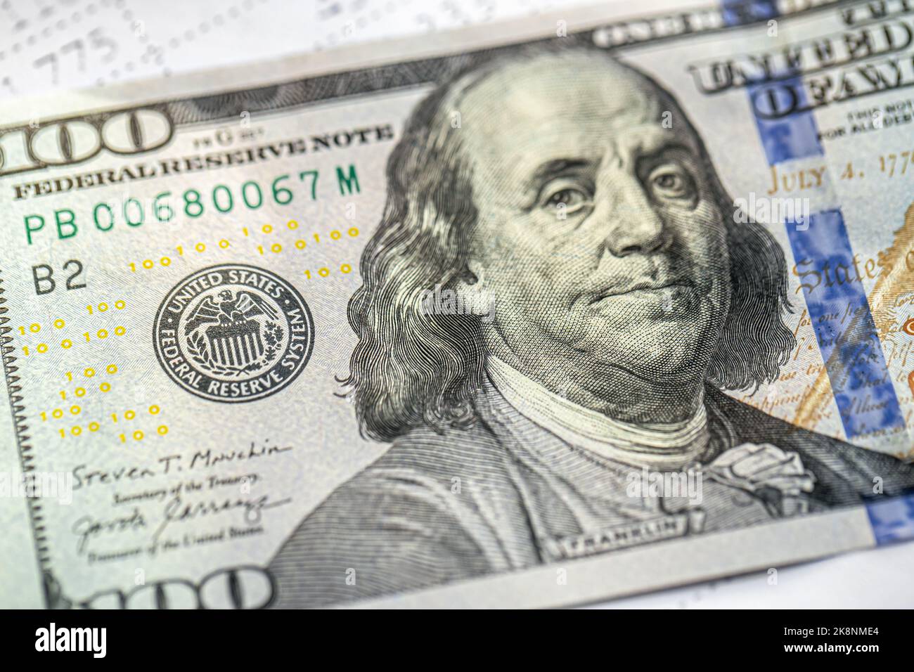 One hundred American dollars close-up, paper money, cash Stock Photo ...