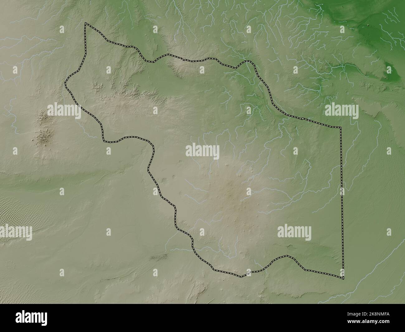 Al Jufrah, district of Libya. Elevation map colored in wiki style with ...