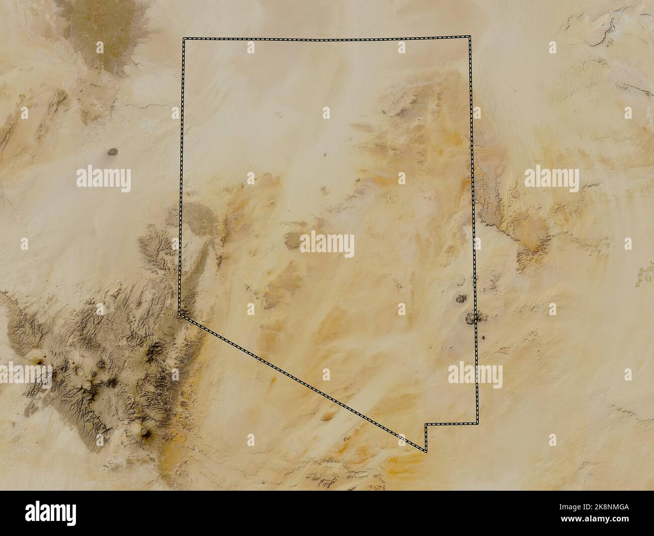Al Kufrah, district of Libya. Low resolution satellite map Stock Photo ...