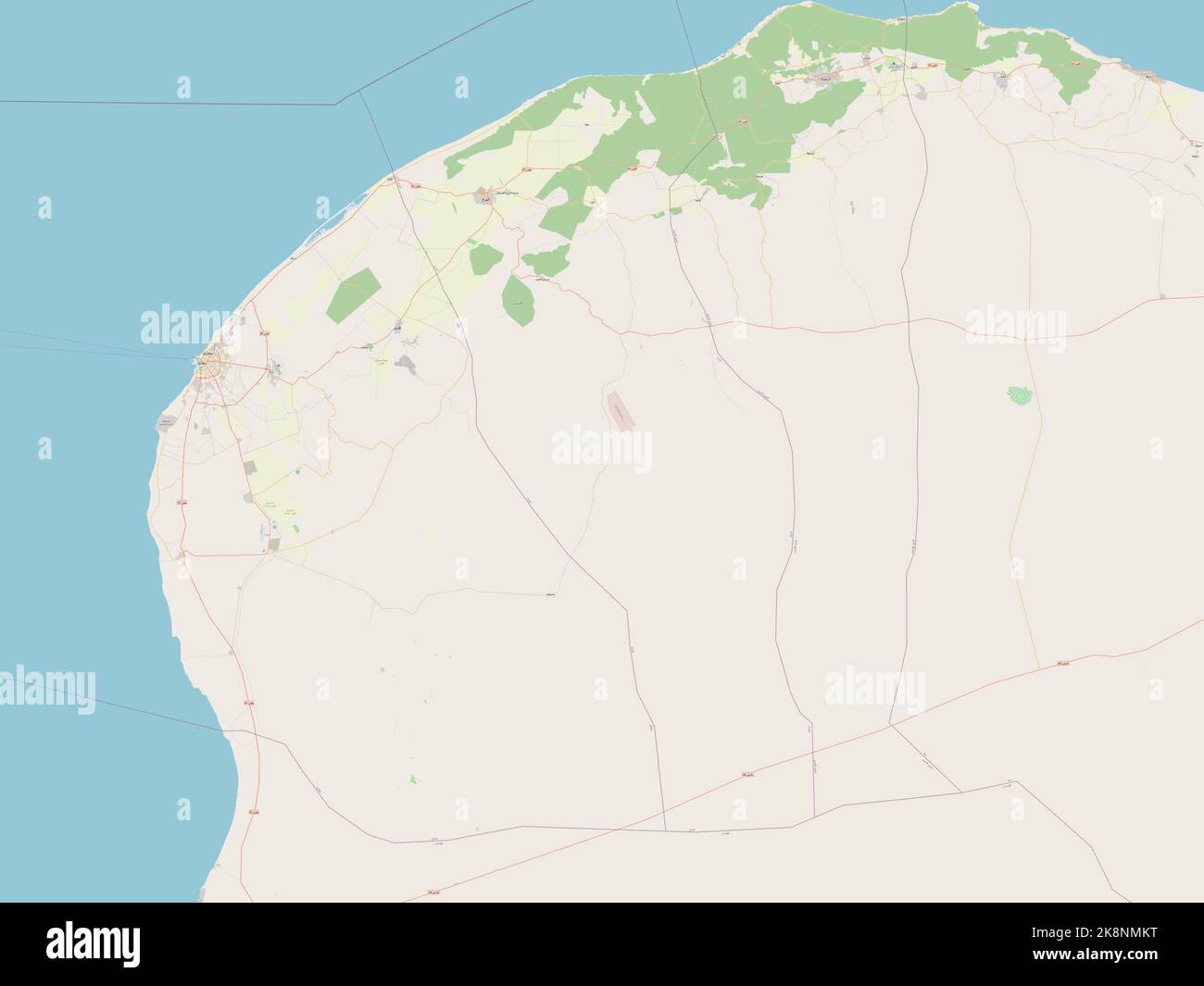 Al Marj, district of Libya. Open Street Map Stock Photo - Alamy
