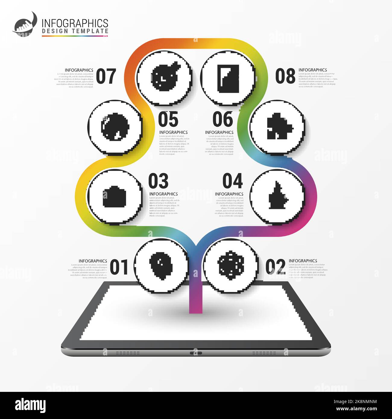 Abstract colorful tree. Timeline infographic template. Vector ...