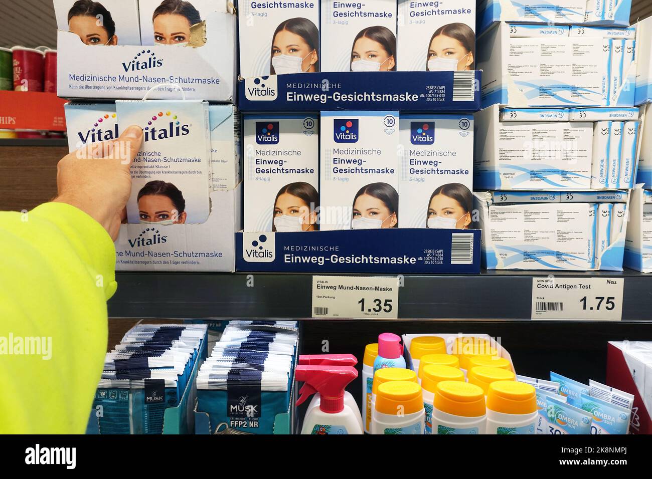 Face masks and self testings in a store Stock Photo - Alamy