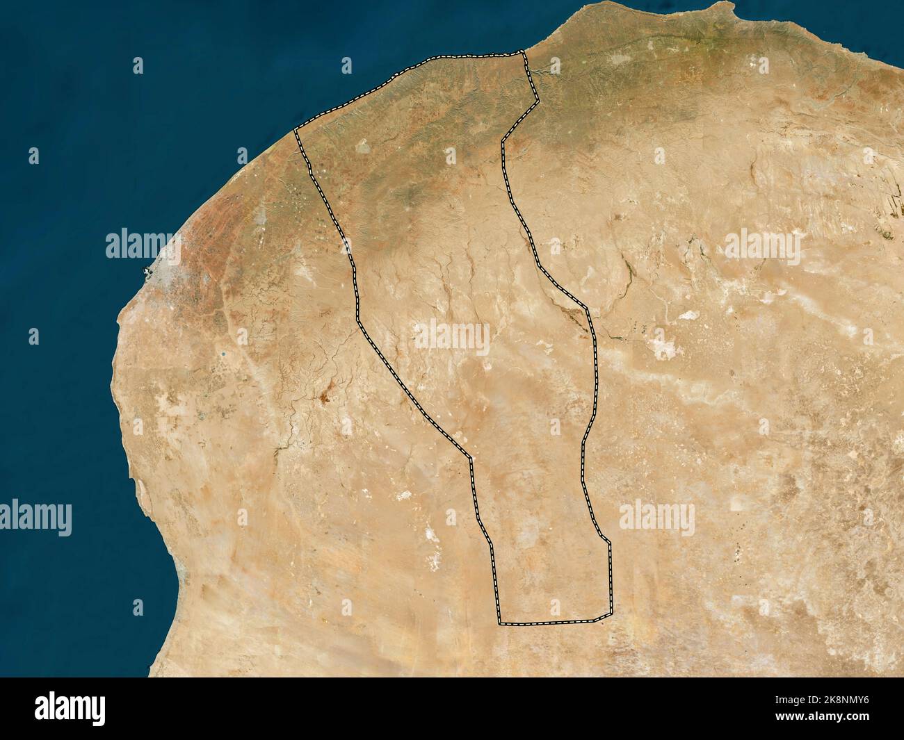 Al Marj, district of Libya. High resolution satellite map Stock Photo ...