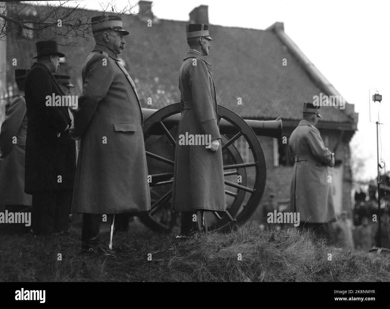 Kongsvinger 1932. King Haakon VII visits Kongsvinger fortress. Here ...
