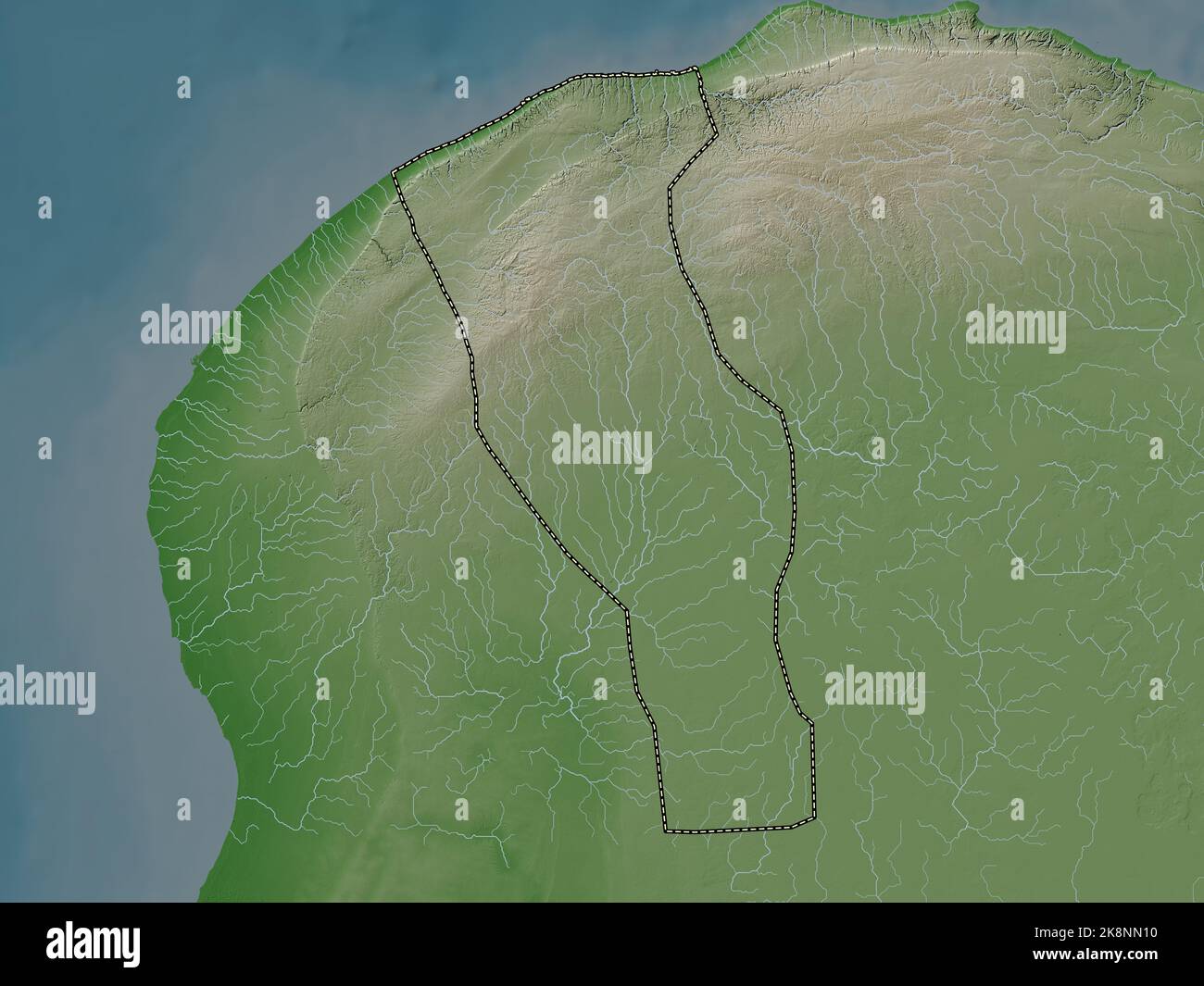 Al Marj, district of Libya. Elevation map colored in wiki style with ...