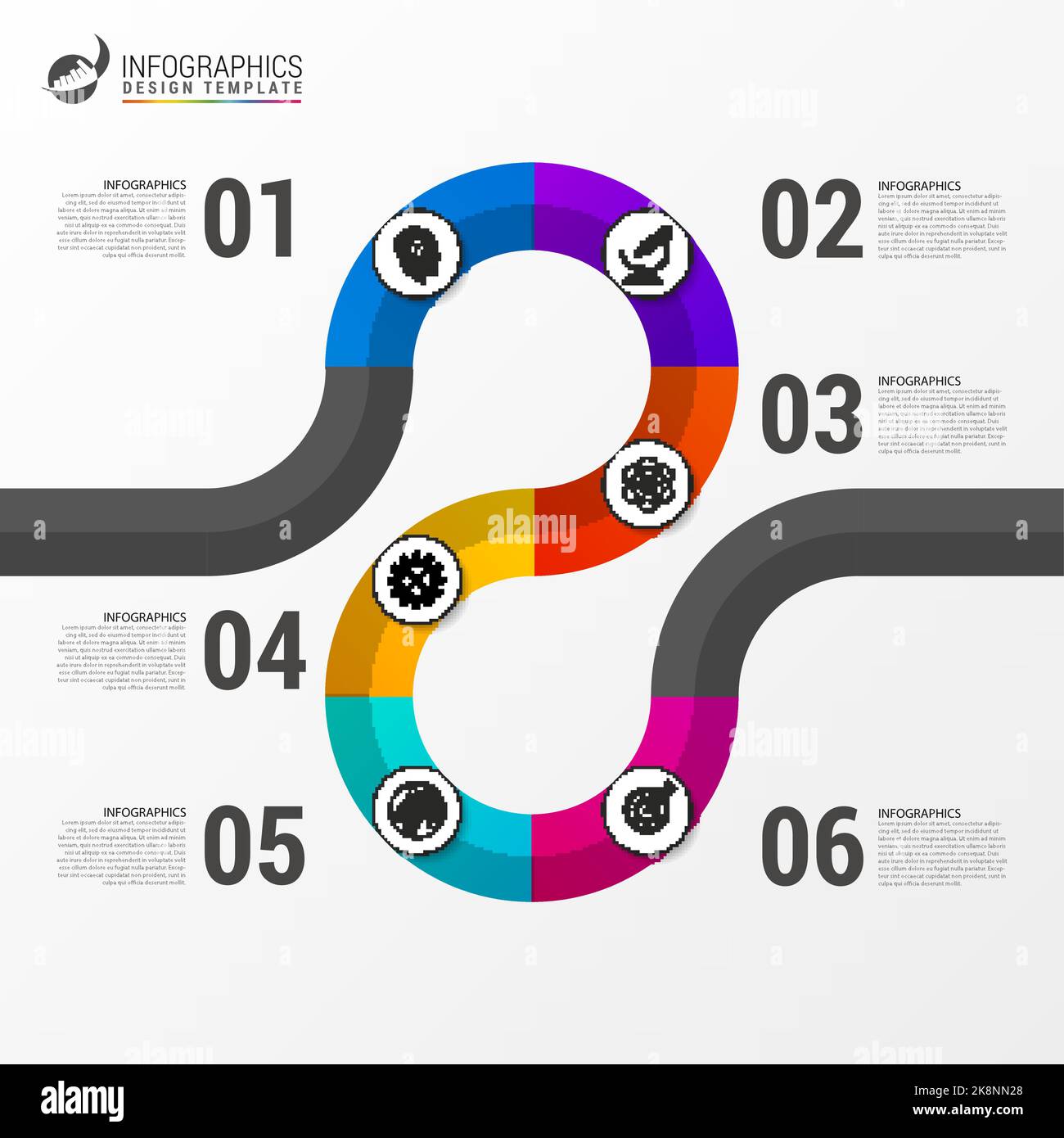 Abstract colorful business path. Timeline infographic template. Vector ...