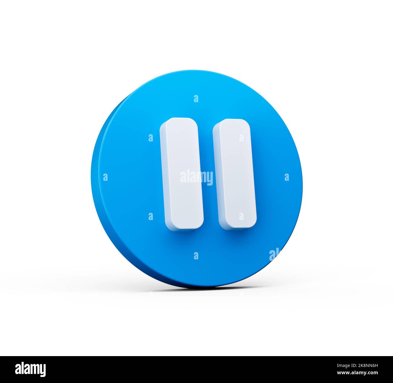 Pause button. 3d blue button isolated on white background 3d ...
