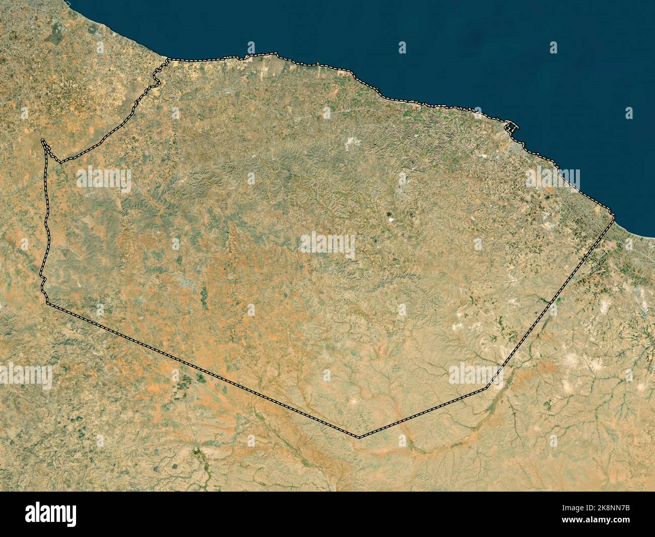 Al Marqab, district of Libya. High resolution satellite map Stock Photo ...