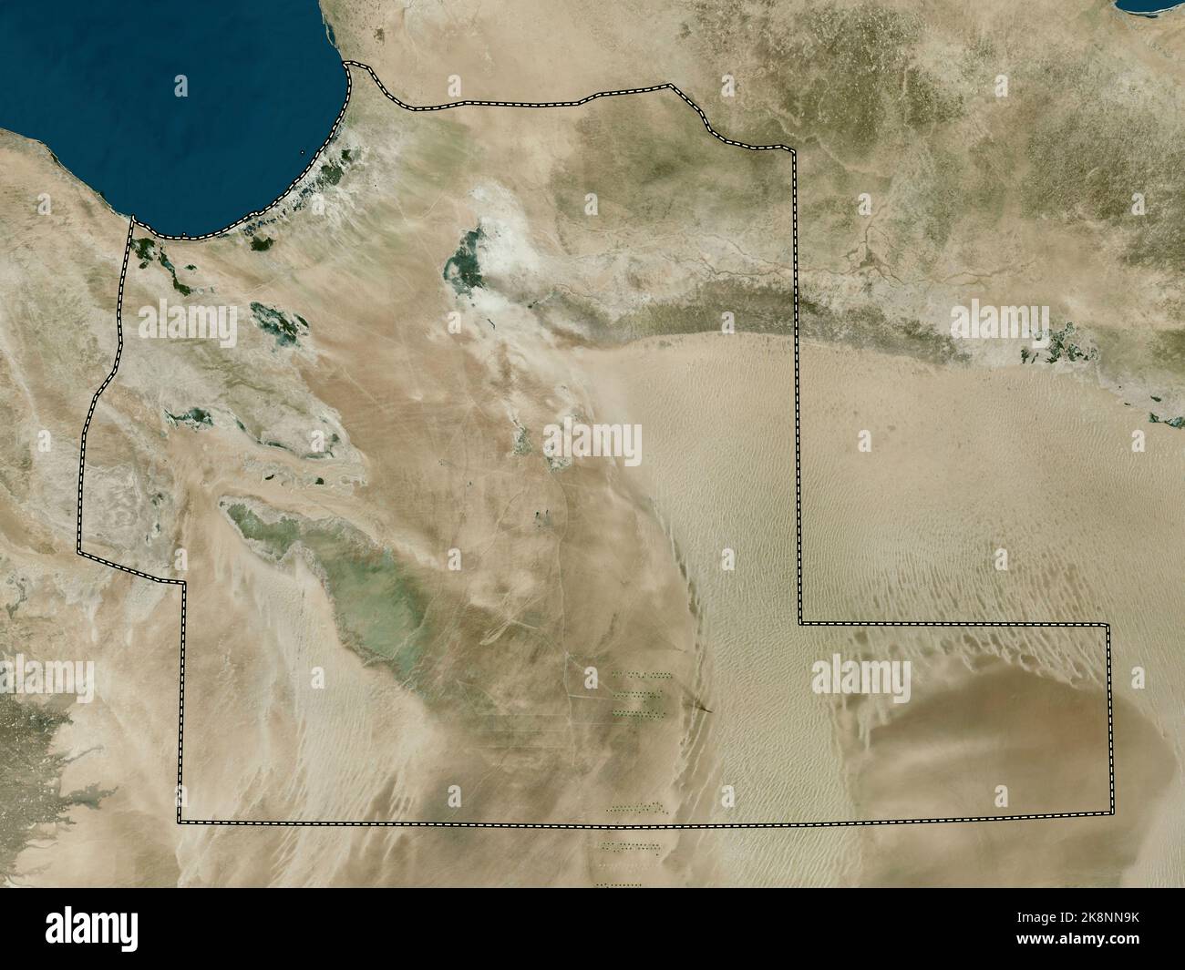 Al Wahat, district of Libya. High resolution satellite map Stock Photo ...