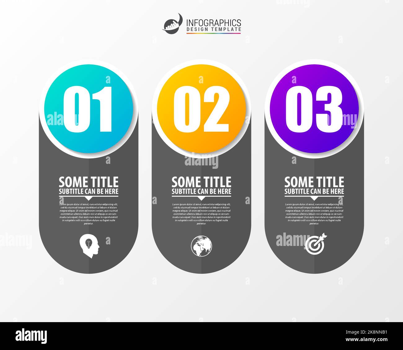 Infographic template. Business concept with 3 steps. Vector ...