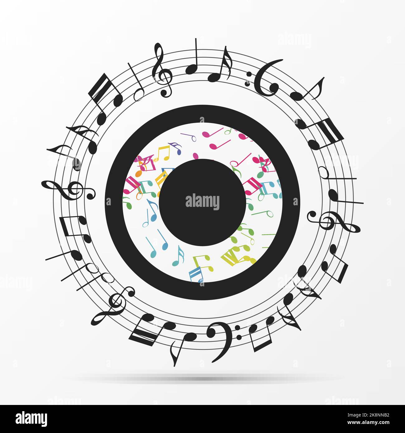 musical notes in the shape of a eye. Vector illustration Stock Vector ...