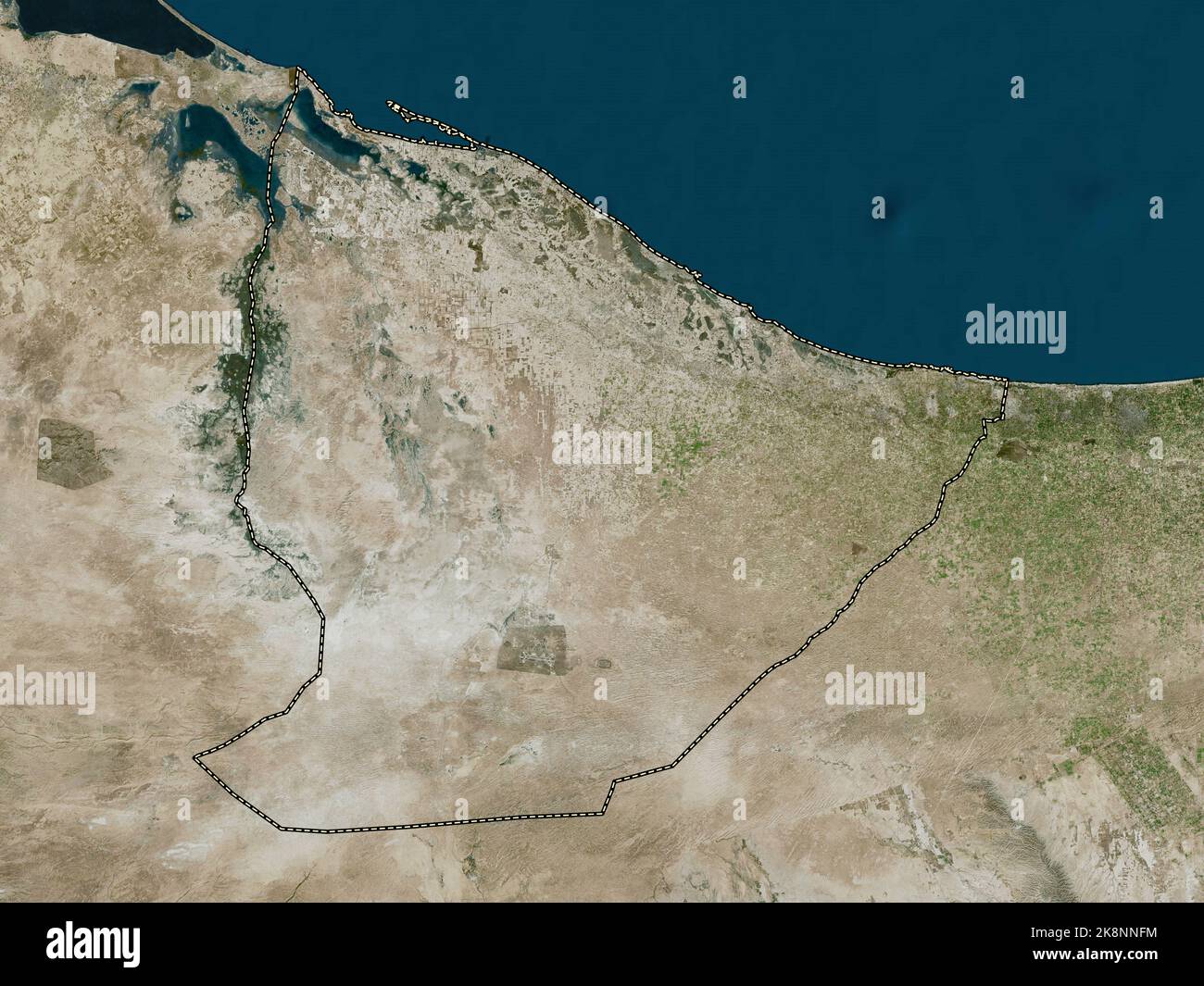 An Nuqat al Khams, district of Libya. High resolution satellite map ...
