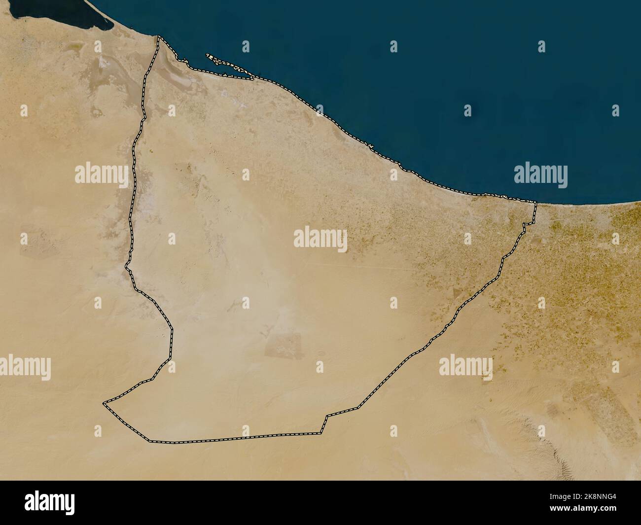An Nuqat al Khams, district of Libya. Low resolution satellite map ...