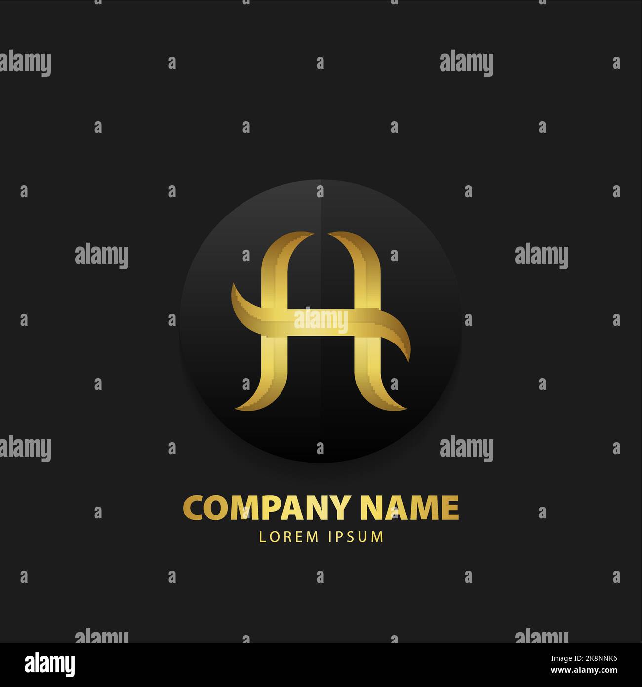 Gold alphabet letter A. Modern design. Vector illustration Stock Vector ...