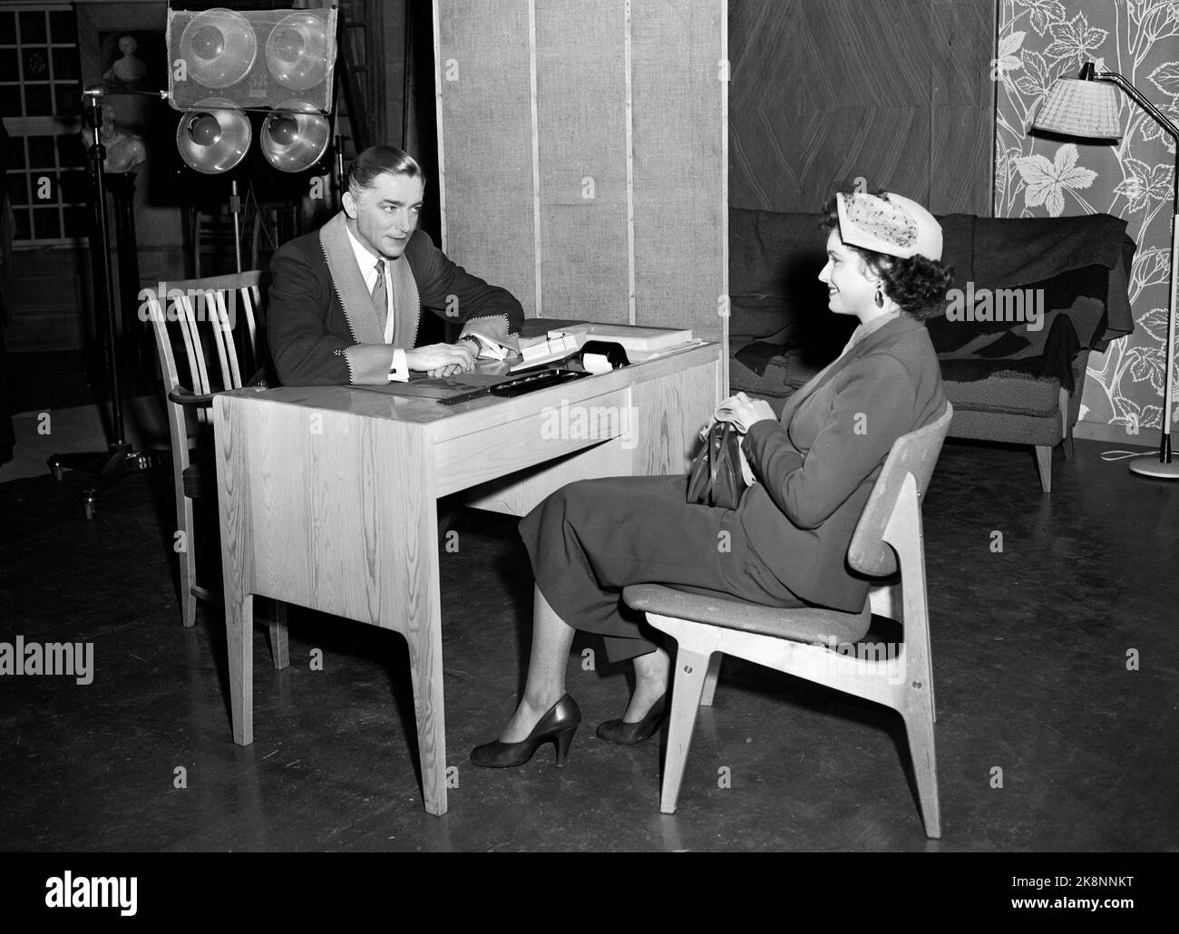 Jar, Bærum 19531125 Recording the movie "Witchenets" in the Norwegian ...