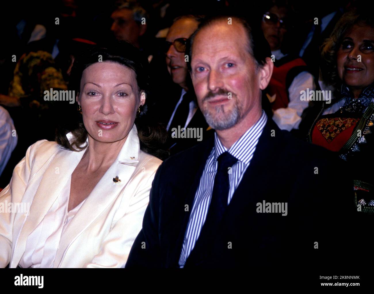 Bergen 22 May 1991. Åse Kleveland and Oddvar Bull Tuhus in Bergen ...