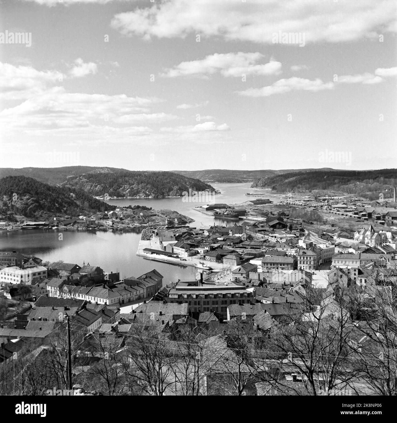 Oslo 19540516 Overview motif of Halden town taken from Fredriksten ...
