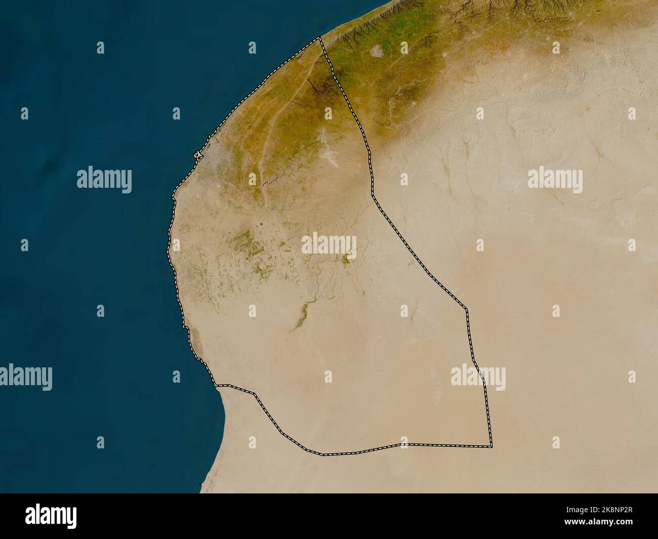 Benghazi, district of Libya. Low resolution satellite map Stock Photo ...