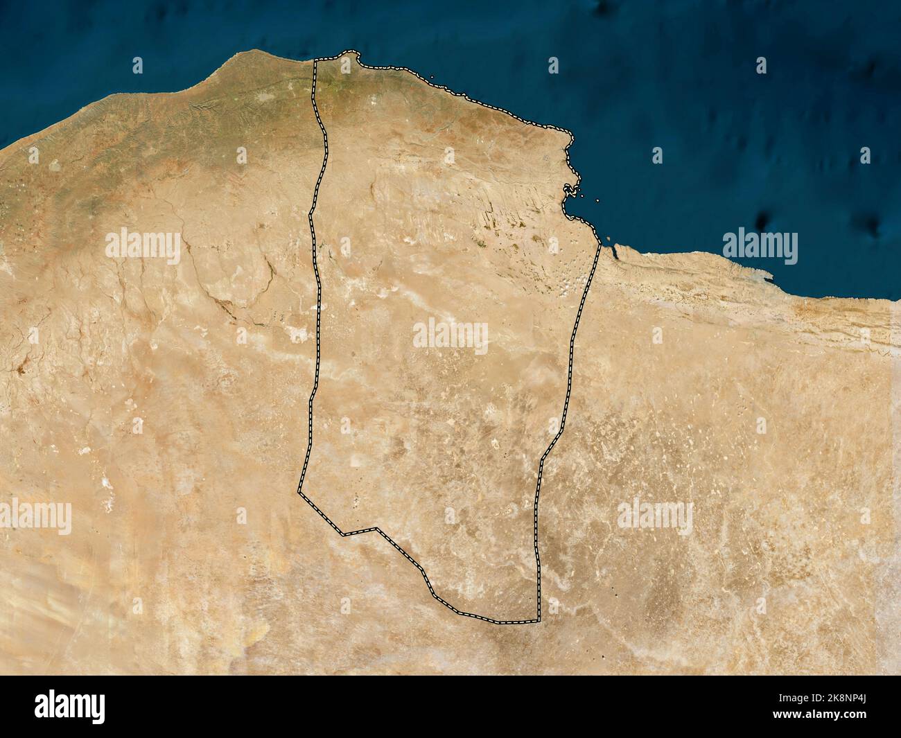 Darnah, district of Libya. High resolution satellite map Stock Photo ...