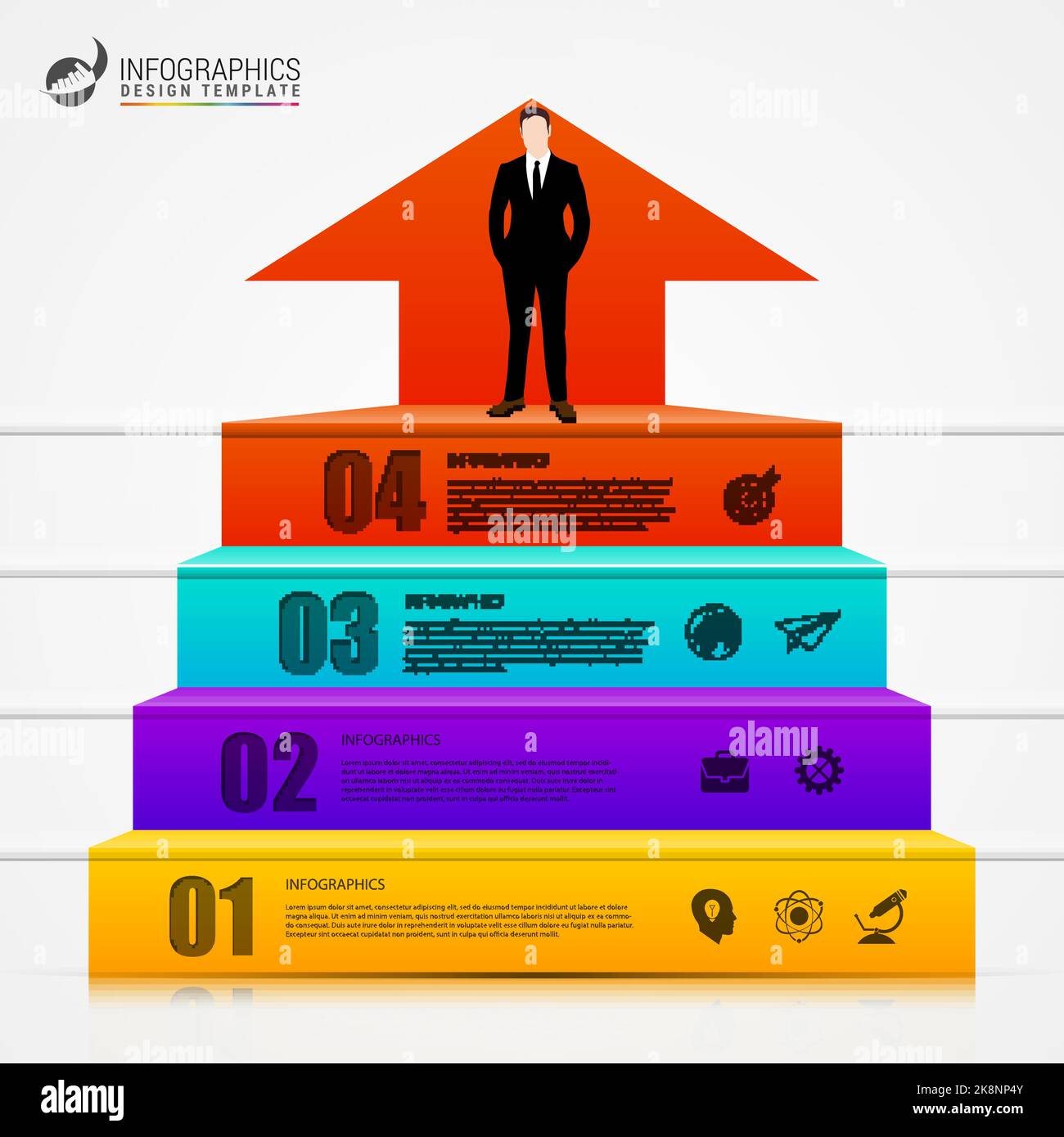 Business staircase. infographic design template. Vector illustration ...