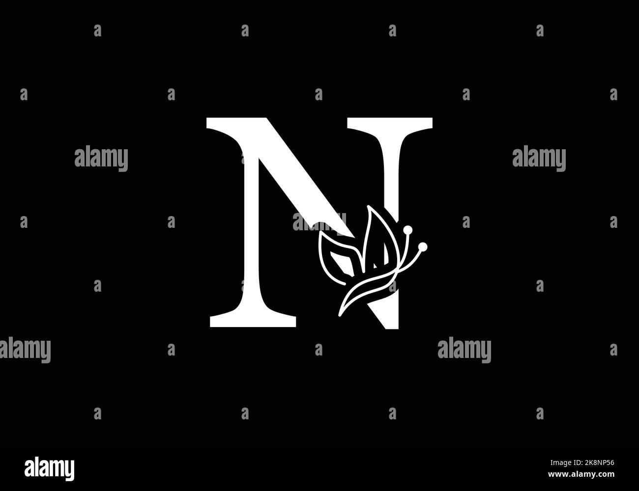 Butterfly Logo On Letter N Template. Initial Butterfly Sign Concept ...