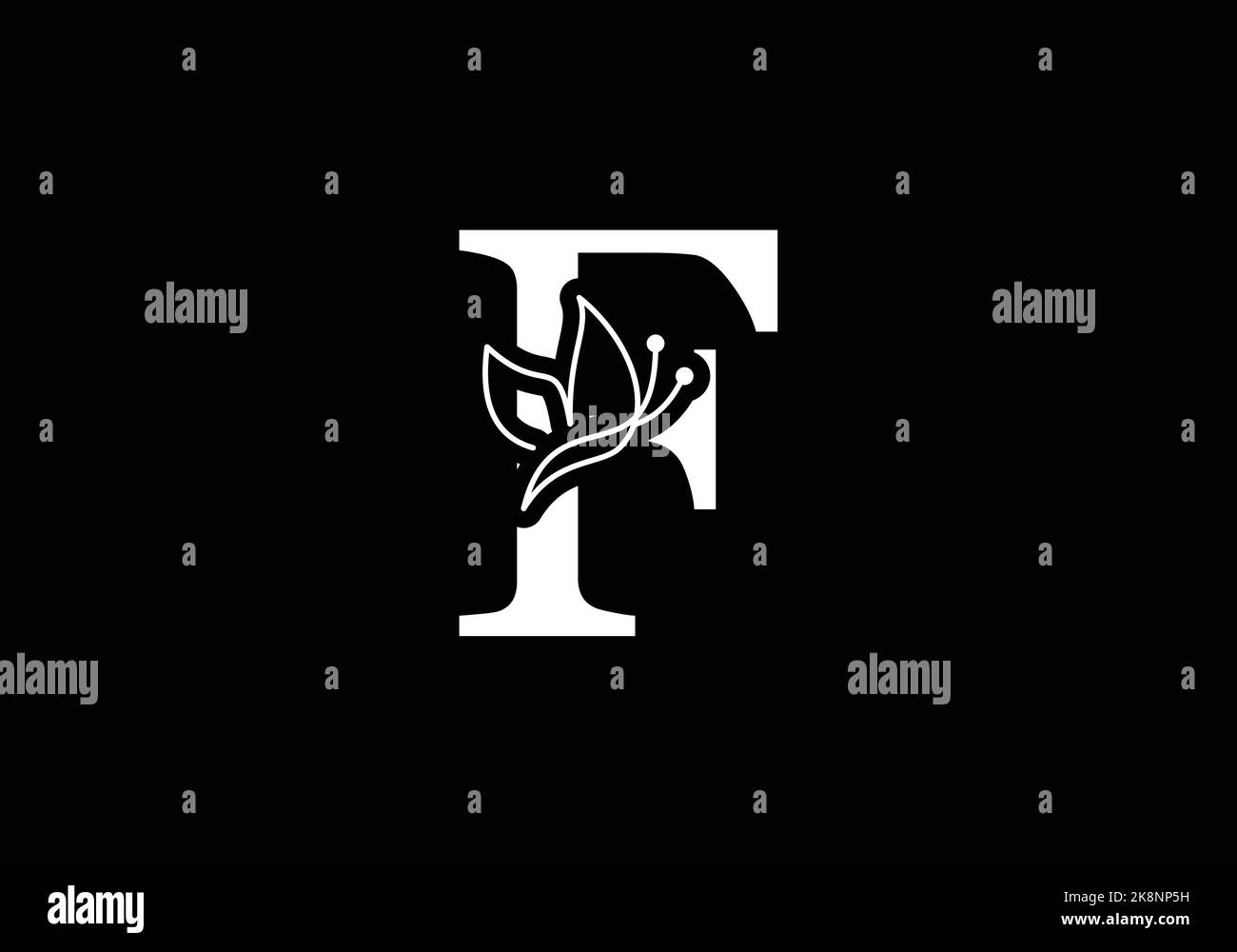 Butterfly Logo On Letter F Template. Initial Butterfly Sign Concept ...