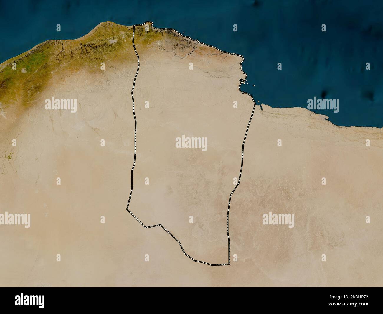 Darnah, district of Libya. Low resolution satellite map Stock Photo - Alamy
