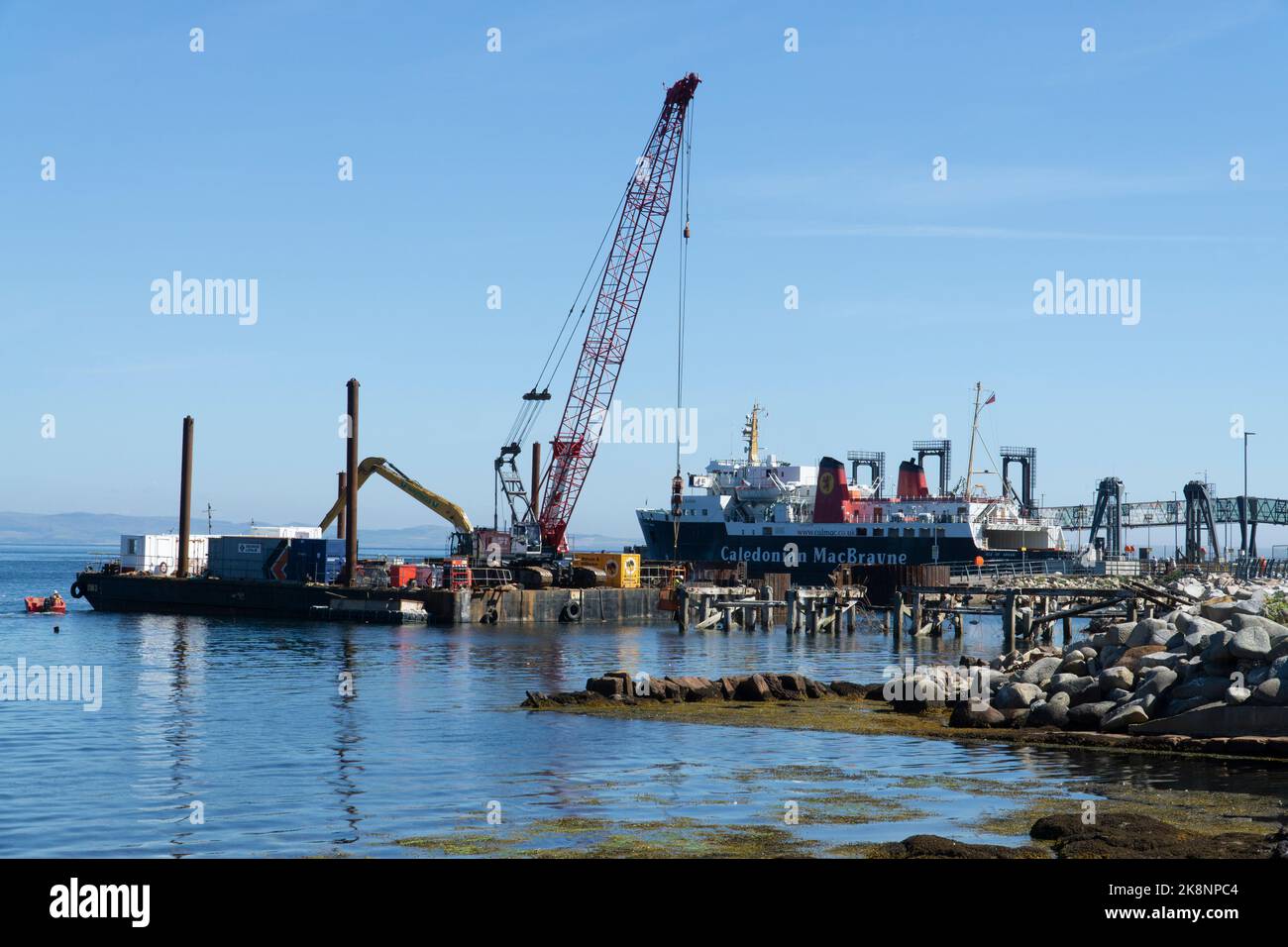 Brodick harbour Isle of Arran scotland drive on ferry and piling ...