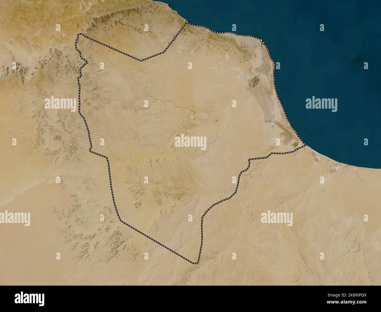 Misratah, district of Libya. Low resolution satellite map Stock Photo ...