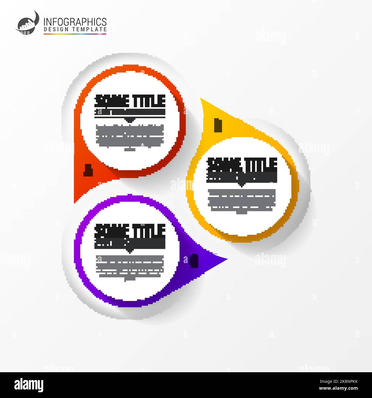Infographic template. Diagram with 3 steps. Vector illustration Stock ...