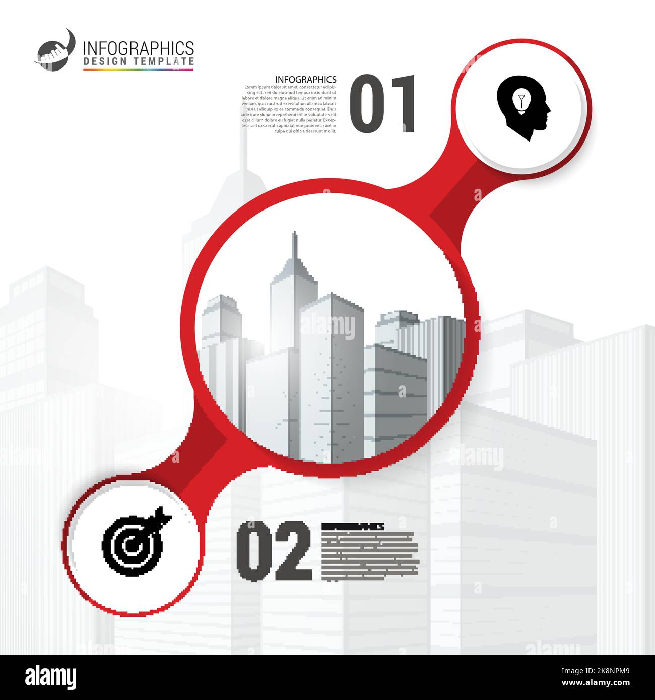 Infographic design template. Business concept with city. Vector ...
