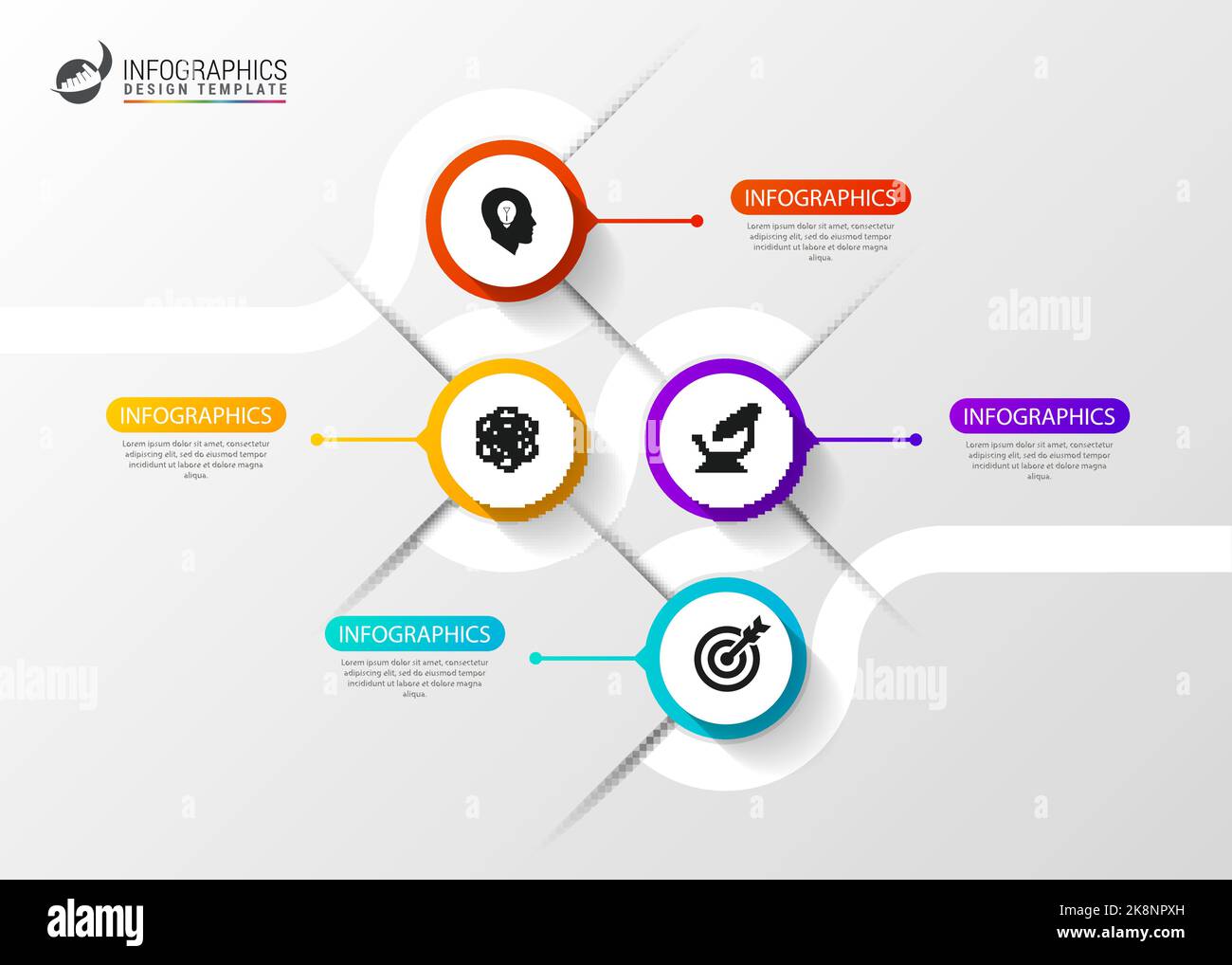 Abstract colorful business path. Timeline infographic template. Vector ...