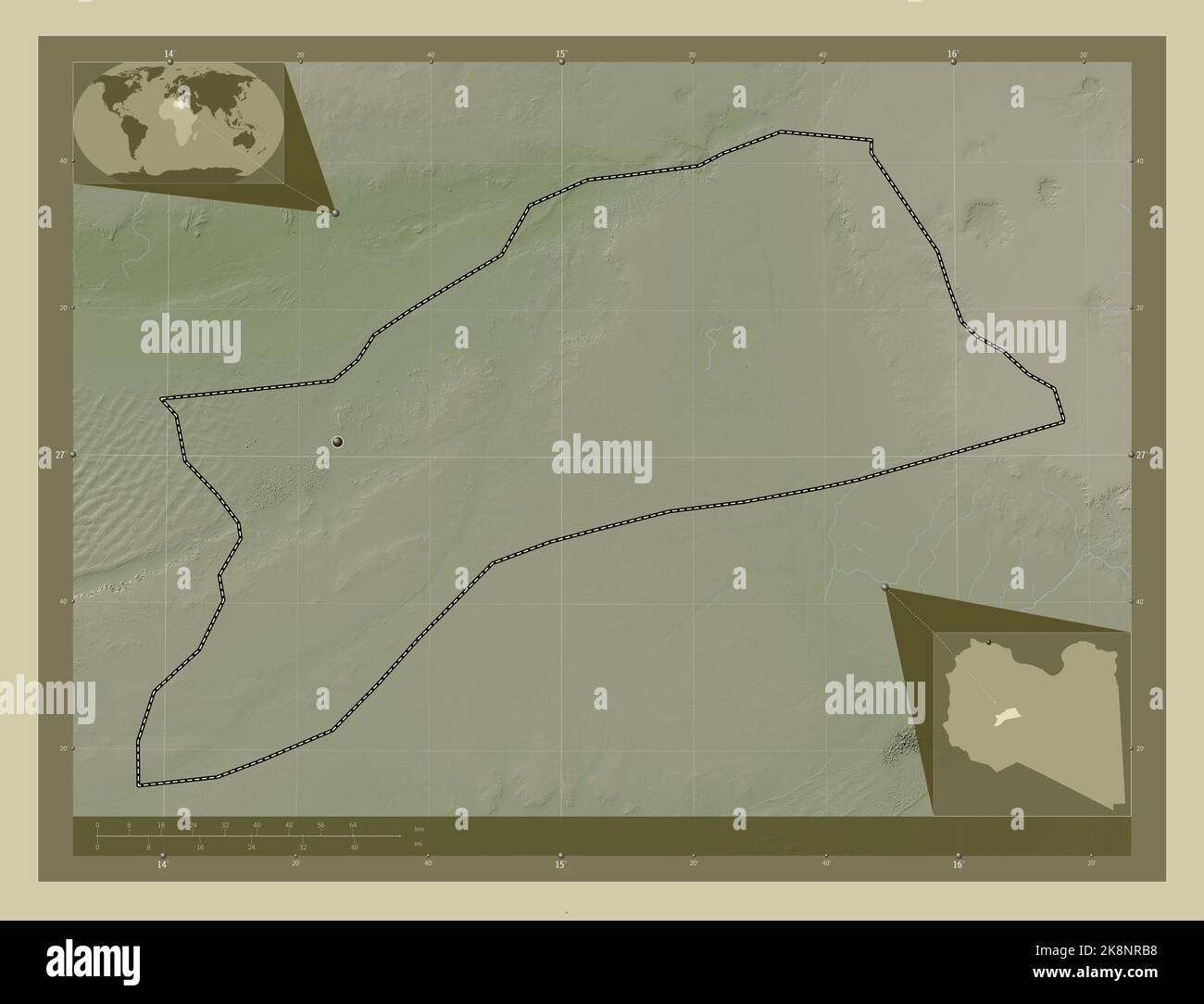 Sabha, district of Libya. Elevation map colored in wiki style with ...