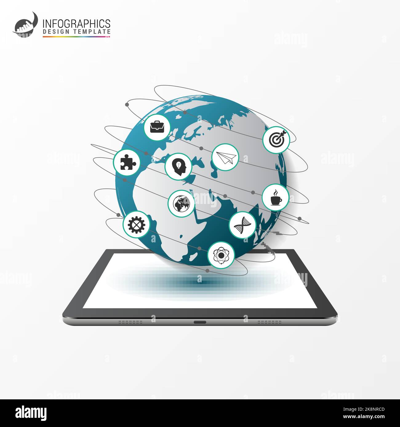 Infographic network concept. Modern business template. Vector ...