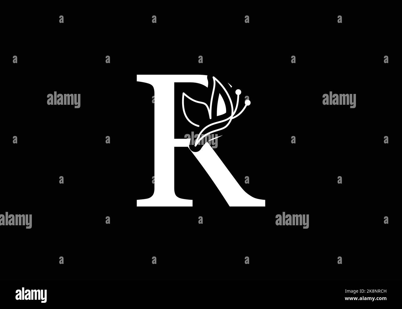 Butterfly Logo On Letter R Template. Initial Butterfly Sign Concept ...