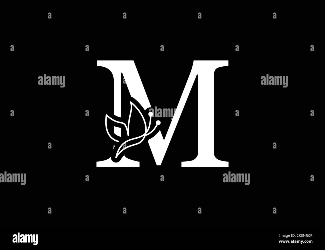 Butterfly Logo On Letter M Template. Initial Butterfly Sign Concept ...