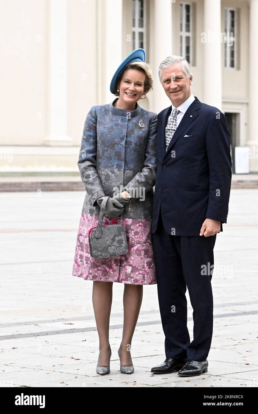 Vilnius, Lithuania. 24th Oct, 2022. Queen Mathilde of Belgium and King ...