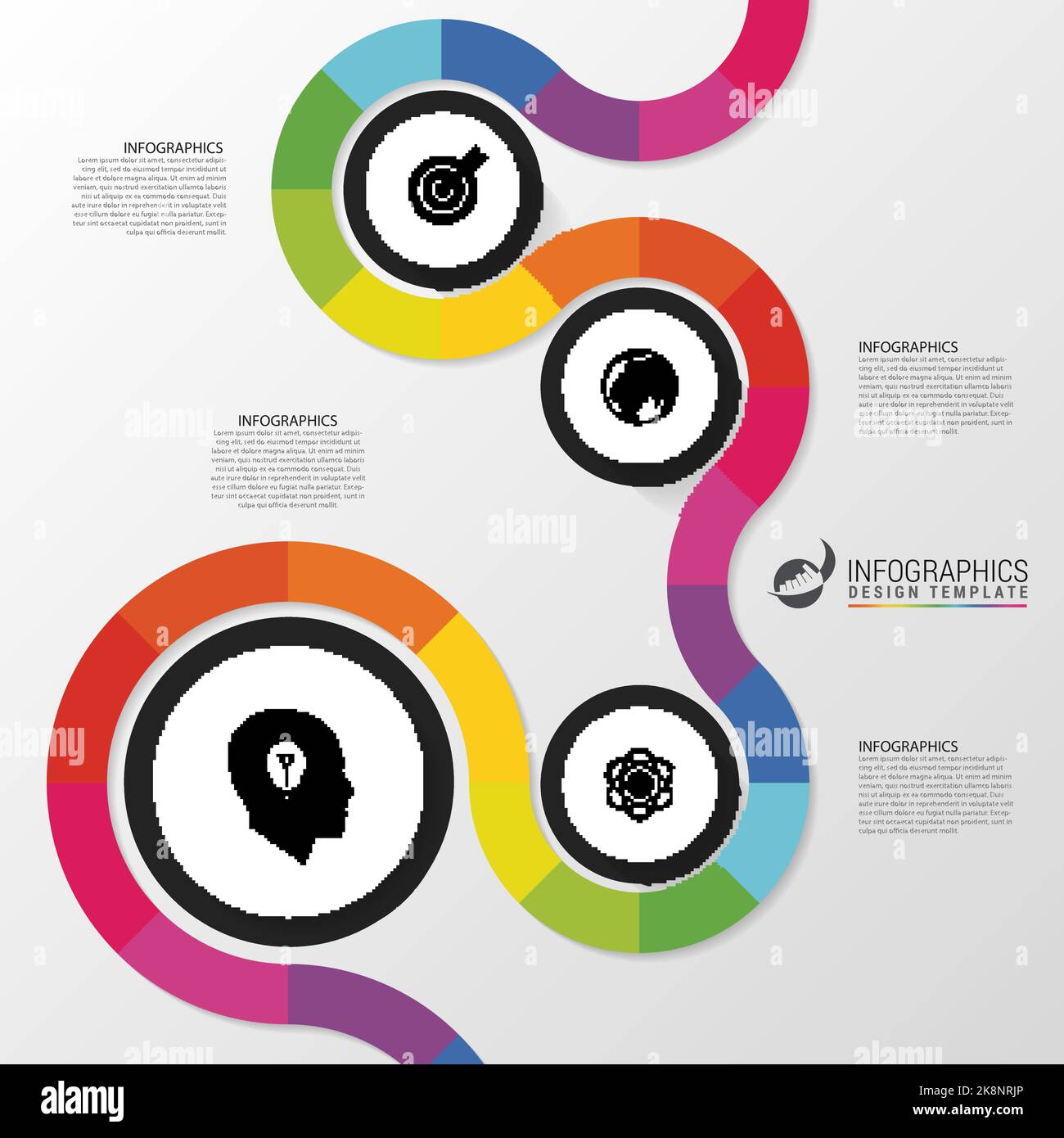 Abstract colorful business path. Timeline infographic template. Vector ...