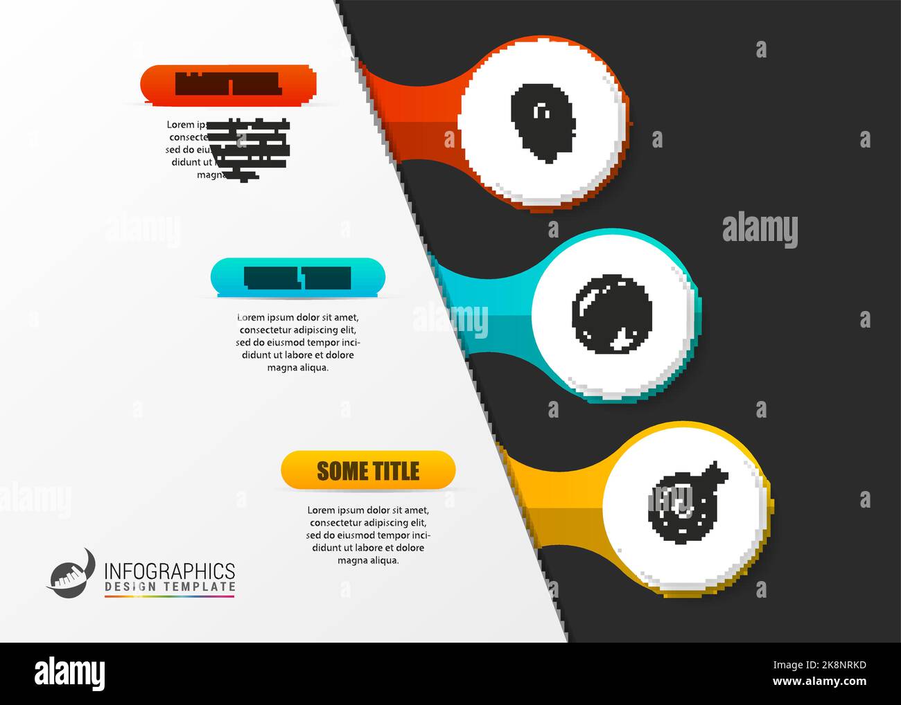 Infographic template. Diagram with three steps. Vector illustration ...