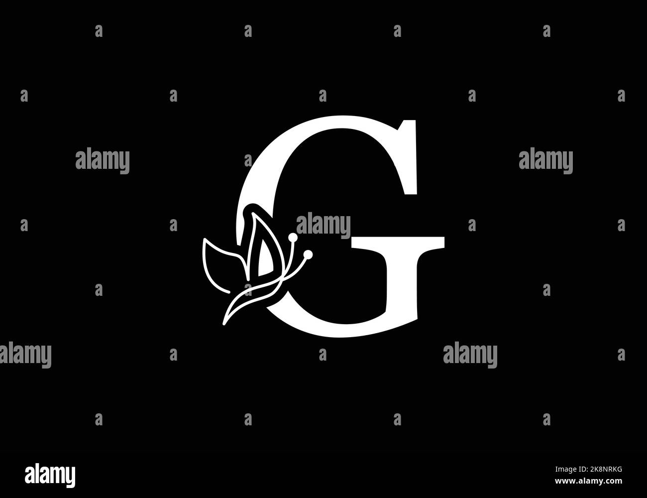 Butterfly Logo On Letter G Template. Initial Butterfly Sign Concept ...