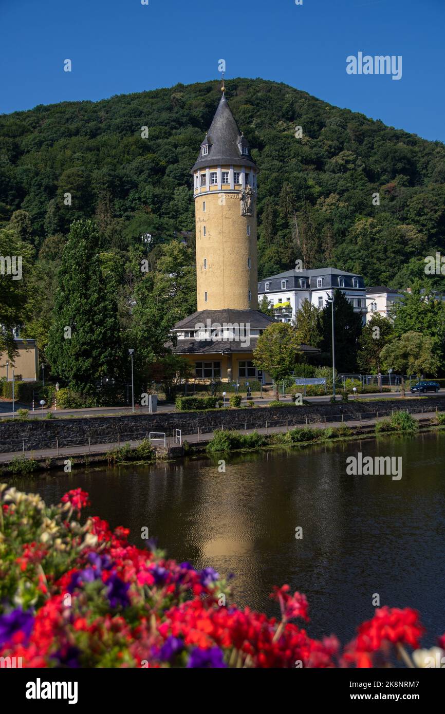 The view of the spring tower in Bad Ems Stock Photo - Alamy