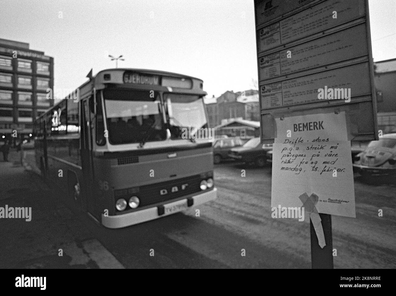 Jens kvale ntb drivers strike bus stops bus working Black and White ...