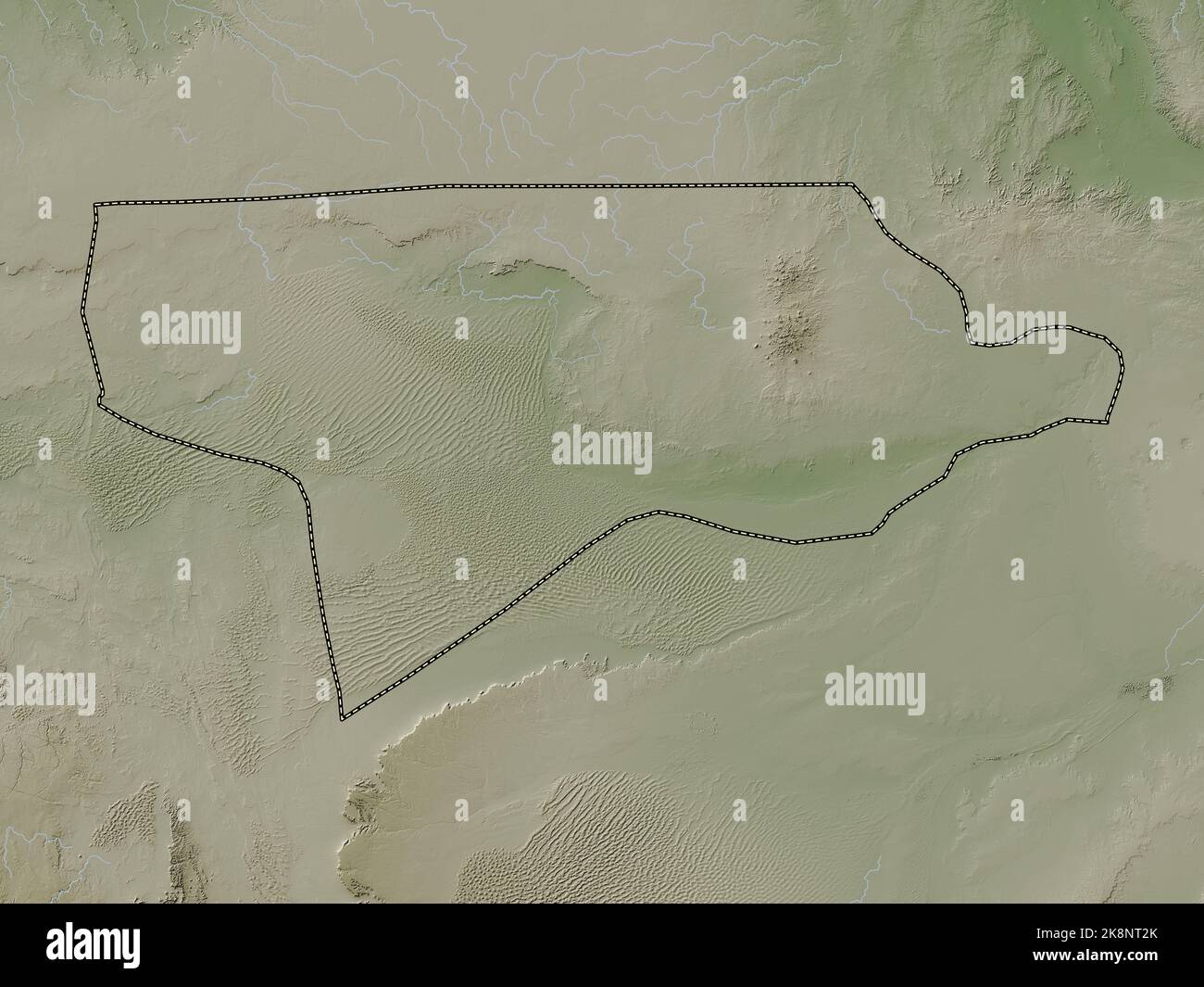 Wadi ash Shati', district of Libya. Elevation map colored in wiki style ...