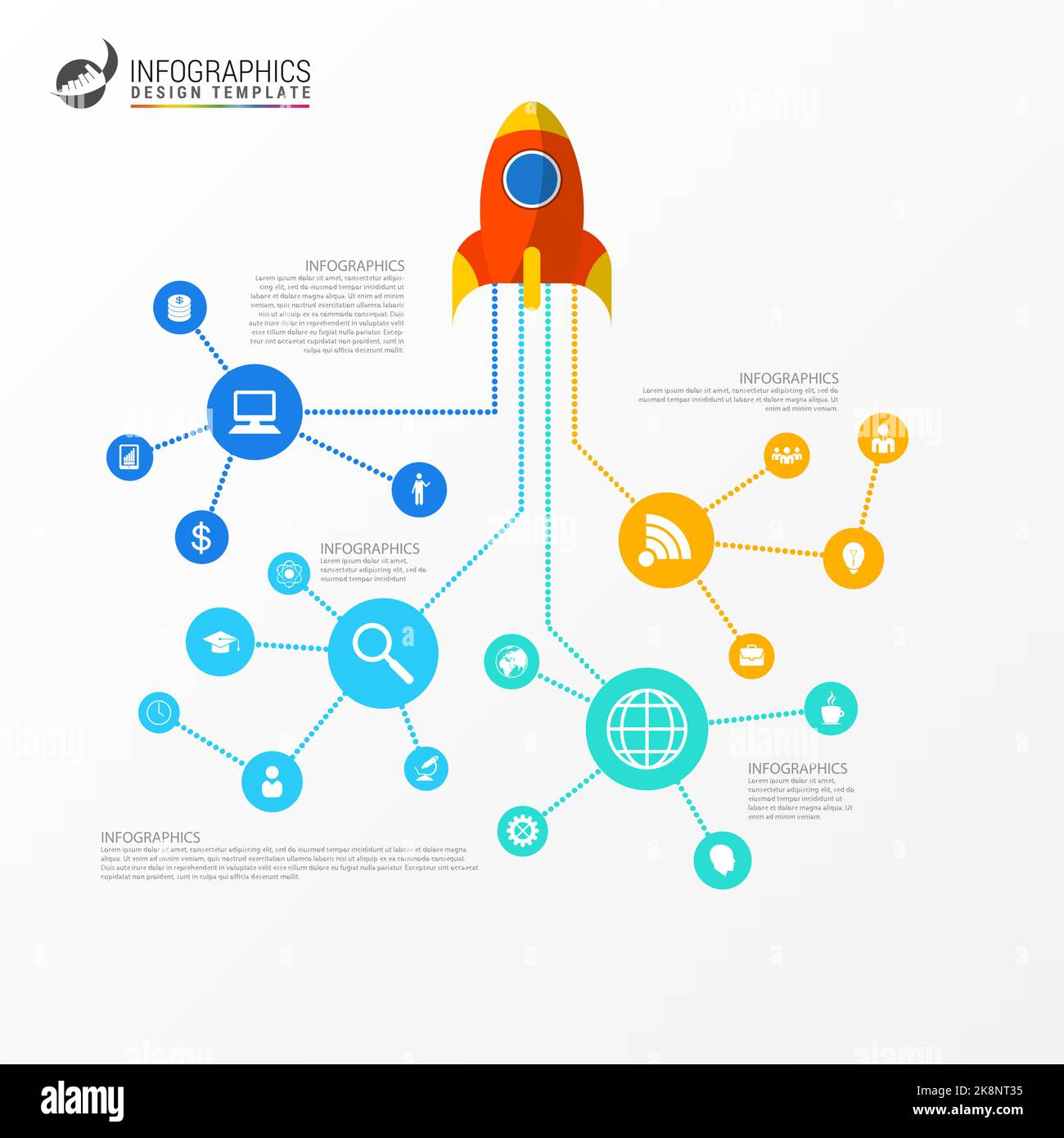 infographic template. Business network concept. Can be used for ...
