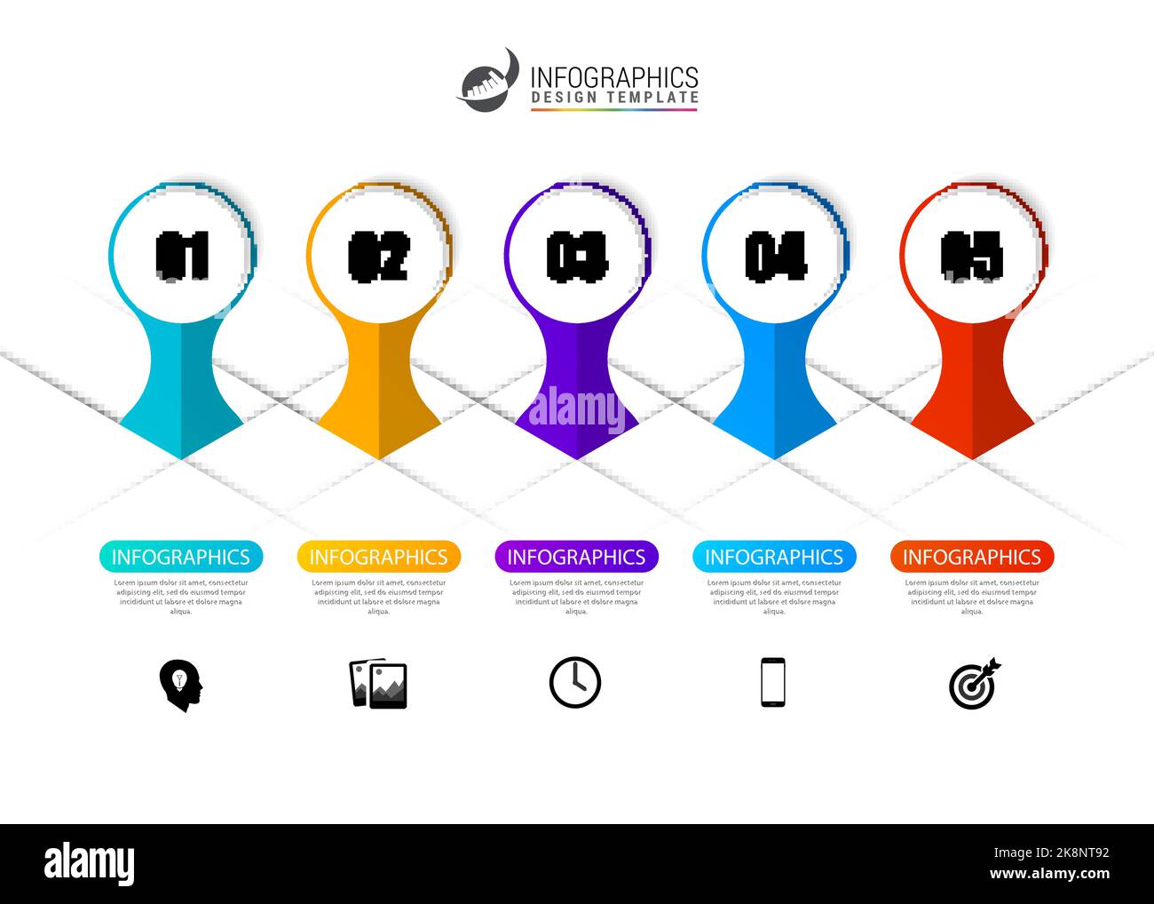 Timeline infographics design template with circles. Vector illustration ...